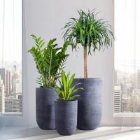 China Fiber Grey Clay Flower Pots for sale