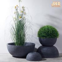 China Round Planters Resin Pot Planter Set Lightweight Pots Garden Flower Pots MGO Flowerpots Clay Pots for sale