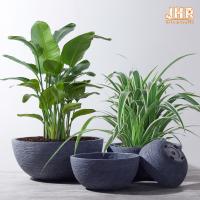 China Round Planters Resin Pot Planter Set Lightweight Pots Garden Flower Pots MGO Flowerpots Clay Pots for sale
