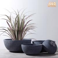 China Round Planters Resin Pot Planter Set Lightweight Pots Garden Flower Pots MGO Flowerpots Clay Pots for sale