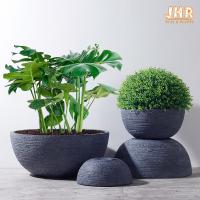 China Round Planters Resin Pot Planter Set Lightweight Pots Garden Flower Pots MGO Flowerpots Clay Pots for sale