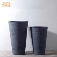 China Outdoor Clay Flower Pots Homewares Decorative Items Large Clay Plant Pots Gray Color for sale