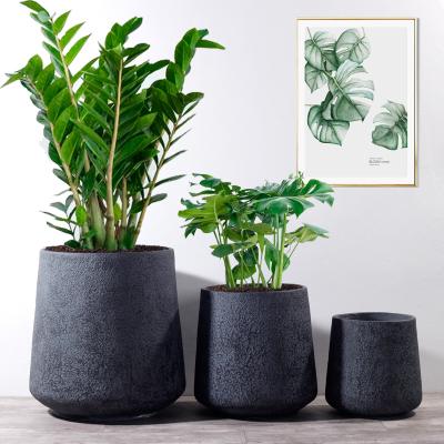 China Outdoor Planters Fiber Clay Planter Pots Garden Flower Pots Resin Plant Pots Patio Planters Large Pots for sale