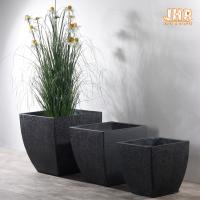 China Clay Pot Planter Set Concrete Planters Big Planter Pots Square Planters Indoor Planters Grey Color for sale