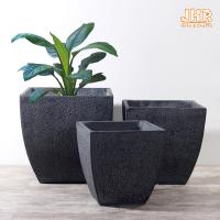 China Clay Pot Planter Set Concrete Planters Big Planter Pots Square Planters Indoor Planters Grey Color for sale