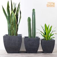 China Clay Pot Planter Set Concrete Planters Big Planter Pots Square Planters Indoor Planters Grey Color for sale