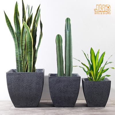 China Clay Pot Planter Set Concrete Planters Big Planter Pots Square Planters Indoor Planters Grey Color for sale