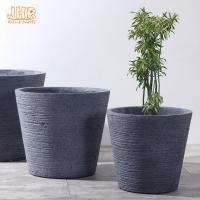 China Clay Pots Outdoor Flower Pots Gray Pot Planters MGO Plant Pots Gardening Pots Fiberglass Planters for sale