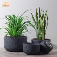 China MGO Planters Clay Pots Garden Planters for Sale Polyresin Planter Pot Set Grey Planters Round Pots for sale