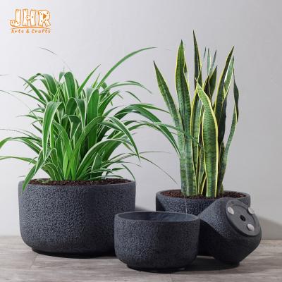 China MGO Planters Clay Pots Garden Planters for Sale Polyresin Planter Pot Set Grey Planters Round Pots for sale
