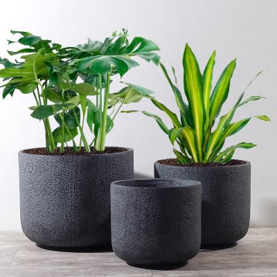 China Outdoor Clay Pots Grey Clay Flower Pots Patio Planters MGO Pot Planter Set Large Bowl Planters for sale