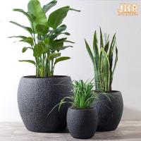 China Modern Planters Clay Flower Pots Patio Planters MGO Pot Planter Set Grey Planters for Outside for sale