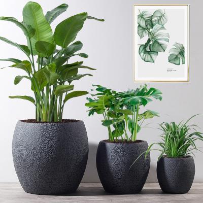 China Modern Planters Clay Flower Pots Patio Planters MGO Pot Planter Set Grey Planters for Outside for sale