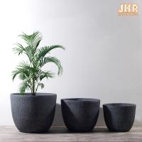 China Outdoor Planters Fiber Clay Flower Pots Patio Planters MGO Pot Planter Set Resin Plant Pots for sale