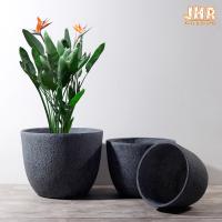 China Outdoor Planters Fiber Clay Flower Pots Patio Planters MGO Pot Planter Set Resin Plant Pots for sale