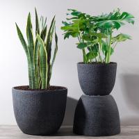 China Outdoor Planters Fiber Clay Flower Pots Patio Planters MGO Pot Planter Set Resin Plant Pots for sale