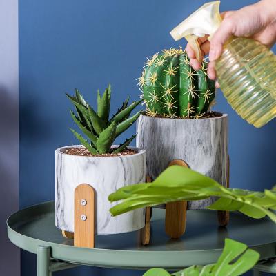 China Round Flower Pots Mini Plant Pots Cement Pot Planters Marble Succulents Pots Tabletop Flowerpots for sale