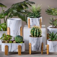 China Mini Flower Pots Round Succulents Pot Planters Tabletop Flowerpots Cement Pot Planters Cactus Planters for sale