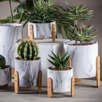 China Mini Succulents Planters Tabletop Pots Clay Flower Pots Marble Flowerpots Cement Pot Planters for sale