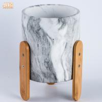China Mini Succulents Planters Tabletop Pots Clay Flower Pots Marble Flowerpots Cement Pot Planters for sale