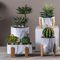 China Round Succulents Pots Cement Flower Pots Mini Pot Planters Tabletop Flowerpots Decorative Pots for sale