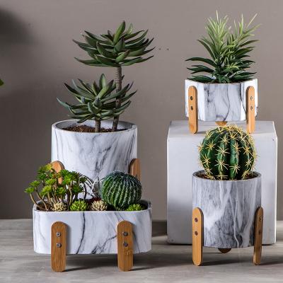 China Round Succulents Pots Cement Flower Pots Mini Pot Planters Tabletop Flowerpots Decorative Pots for sale