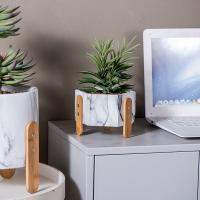 China Round Pot Planters Mini Flowerpots Clay Flower Pots Cement Succulents Planters Marble Pots Tabletop Planters for sale