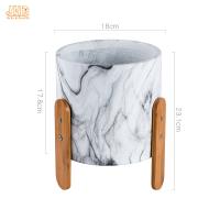 China Round Pot Planters Mini Flowerpots Clay Flower Pots Cement Succulents Planters Marble Pots Tabletop Planters for sale