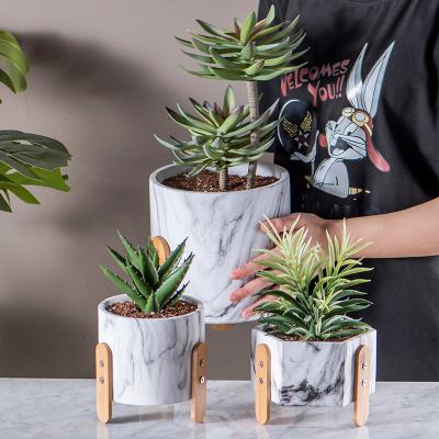 China Cactus Planters Mini Pots Clay Flower Pots Cement Pot Planter Set Succulents Planters Marble Pots for sale