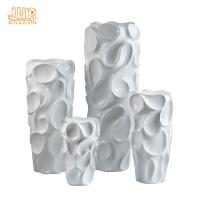 China Lightweight Pattern Fiberglass Flower Pots Supermarket Planters for sale