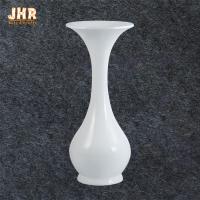 China White Fiberglass Floor Vases Plant Pots Glossy For Indoor for sale