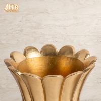 China Fiberglass Plant Pot Homewares Decorative Items Indoor With Gold Finish for sale