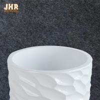 China Gloss White Resin Planter Flower Pots For Artificial Plants for sale