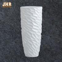 China Gloss White Resin Planter Flower Pots For Artificial Plants for sale