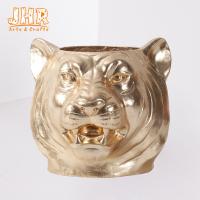 China 44x40x38cm Clay Flower Pots Antique Bronze Plant Lion Statue Tabletop Planter for sale