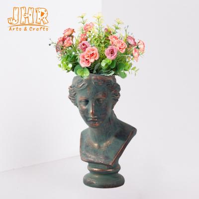 China 33.5x32x44.5cm Clay Flower Pots Antique Bronze Plant Lion Statue Indoor Planters for sale