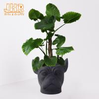 China Decorative Fiberclay Bronze Plant Pots Lion Statue Tabletop Planter for sale