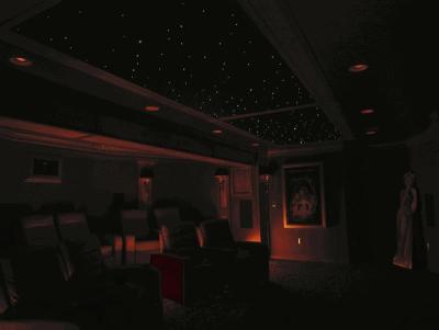 China 110 - 220V Fibre Optic Ceiling Light Kit Acoustical Black / Navy Blue / UV PMMA Body for sale