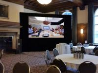 China 16:9 Format Fast Fold Projector Screen with Aluminum Frame and Flight Case Package for Outdoor Use for sale