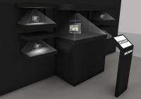 China Floating holographic picture quality 3D Hologram Pyramid Display Showcase 3 Side for sale