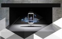 China Floating holographic picture quality 3D Hologram Pyramid Display Showcase 3 Side for sale