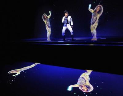 China Stage Projection Musion Foil Hologram Projection Equipment Reflective Transparent Film for sale