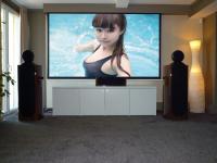 China Remote Control Motorized Projector Screen 3D Fiberglass White Screen Fabric for sale
