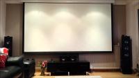 China Collapsible Motorized Projection Screens For Projector / big outdoor portable movie screen 180