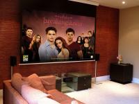 China Collapsible Motorized Projection Screens For Projector / big outdoor portable movie screen 180