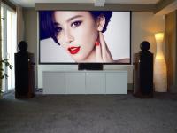 China Collapsible Motorized Projection Screens For Projector / big outdoor portable movie screen 180