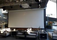 China Electric Motor Projector Screen 120 Inch High Gain Fabric Electric for sale