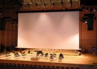 China 16/9 300 Inch Tab Tensioned Motorized Projection Screen 160 Degree Customized for sale
