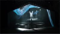 China Front / Rear 3D Holographic Mesh Projection Screen For Stage / Exhibition Halls for sale