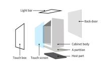 China Hologram Pyramid Transparent LCD Display Case 55 Inch Touch Screen for sale